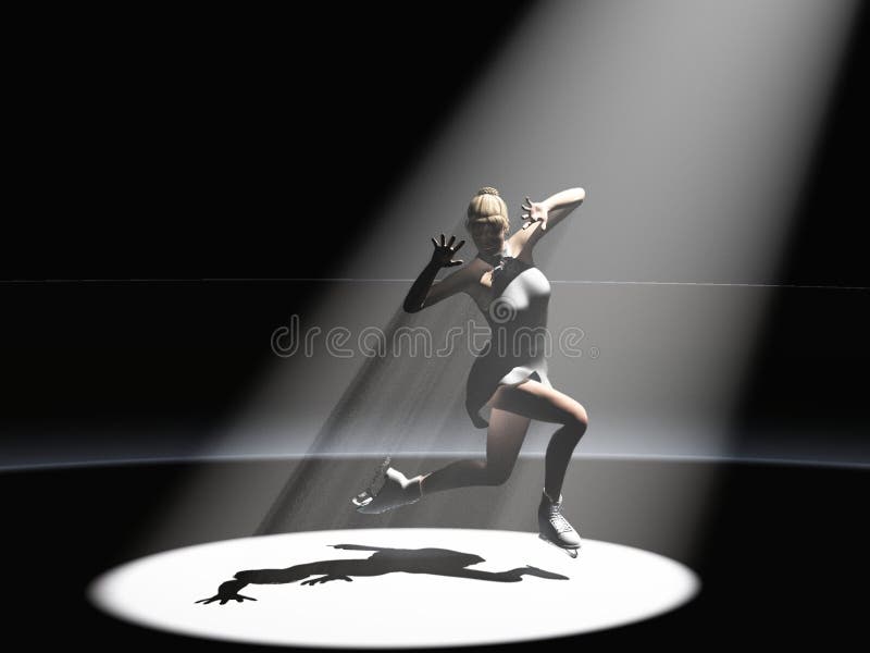 Skater under spotlight stock illustration. Illustration of skate - 14413838