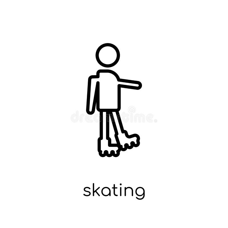 Skating Icon. Trendy Modern Flat Linear Vector Skating Icon on W Stock ...