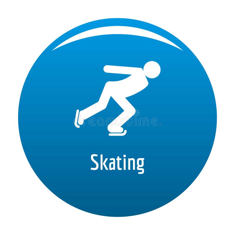 Skating icon vector blue stock vector. Illustration of isolated - 116247494