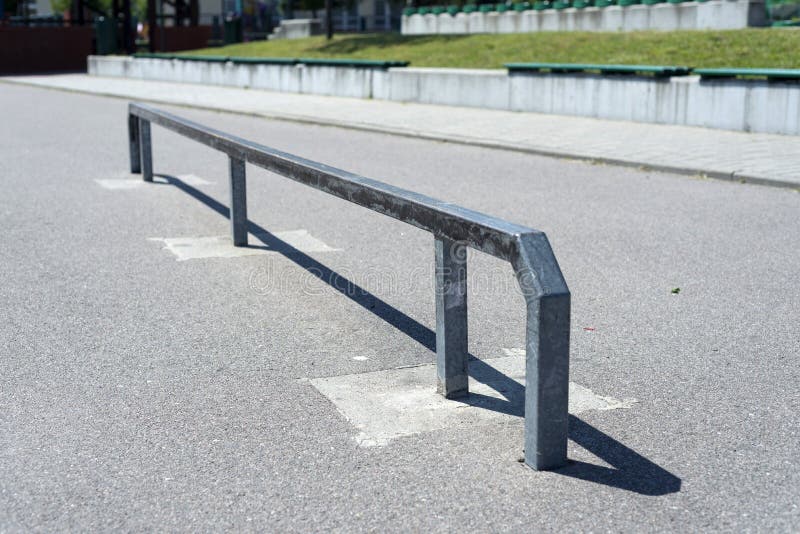 Skating rail on skatepark stock photo. Image of detail - 72049340