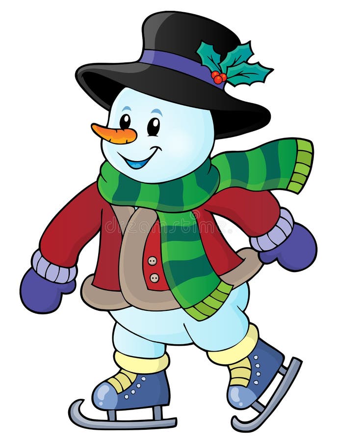 Skating Snowman Stock Illustrations – 4,069 Skating Snowman Stock ...