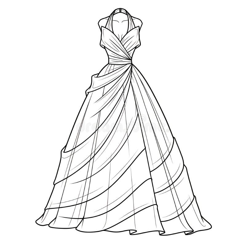 Skecth dress drawing stock illustration. Illustration of person - 392593871