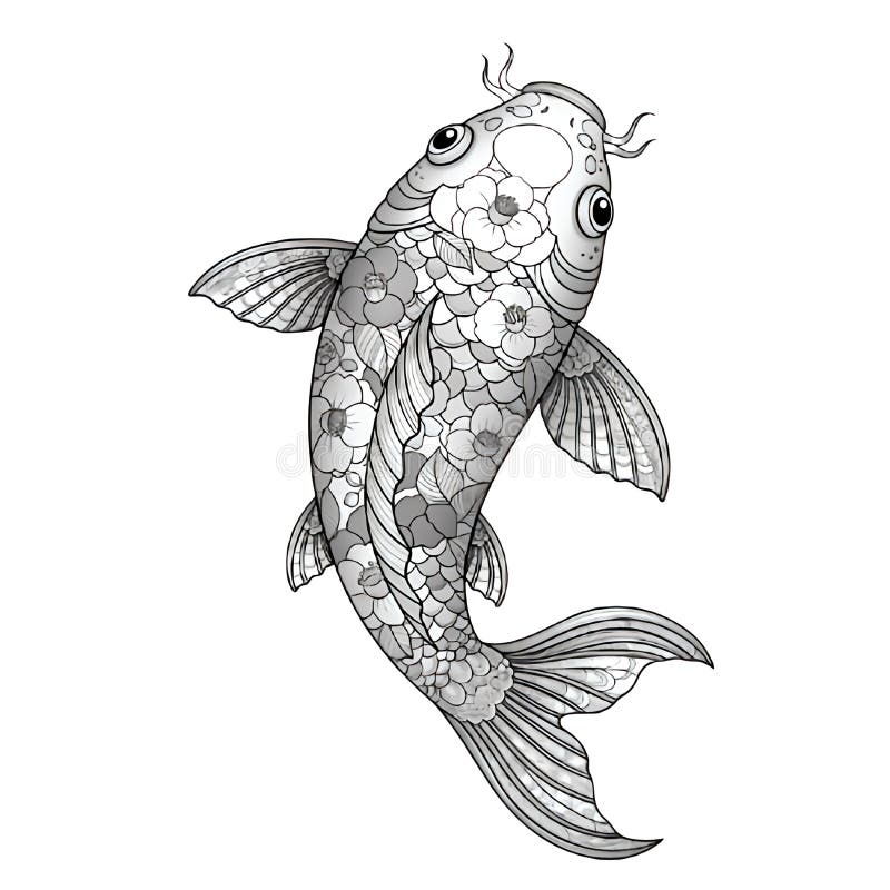 Skecth fish drawing stock illustration. Illustration of wildlife ...