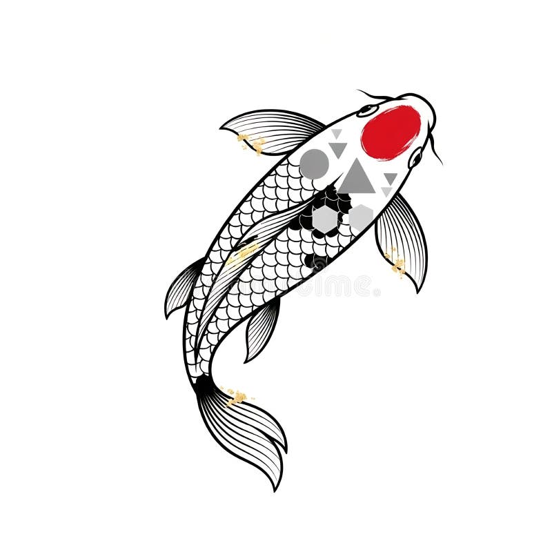 Skecth fish drawing stock illustration. Illustration of goldfish ...