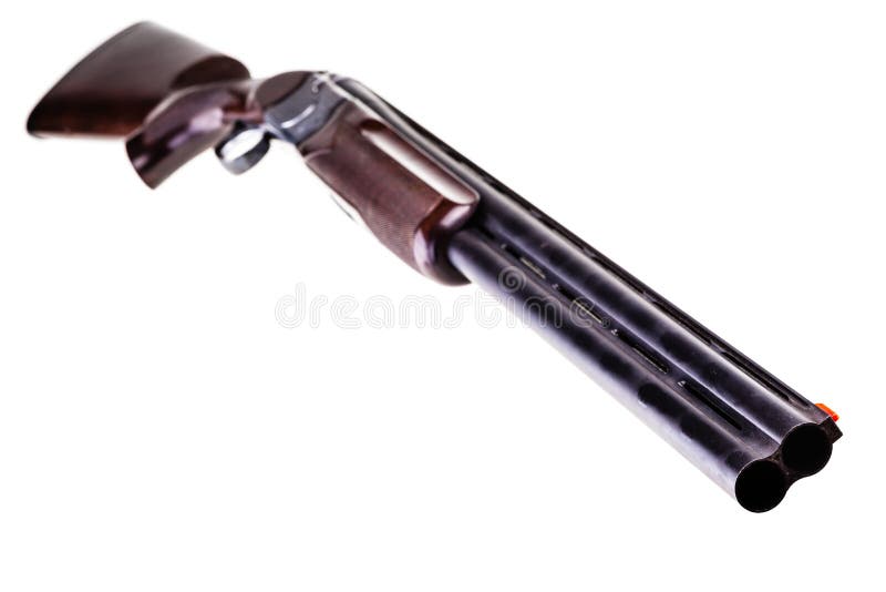 Double Barrel Shotgun Isolated Stock Image - Image of object, classic ...
