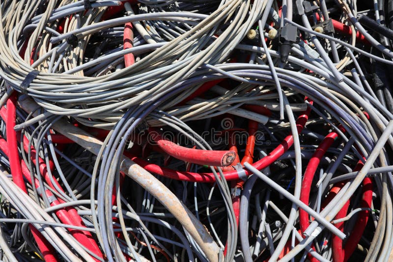 Skein of Discarded Copper Electrical Cable in the Landfill for T Stock ...