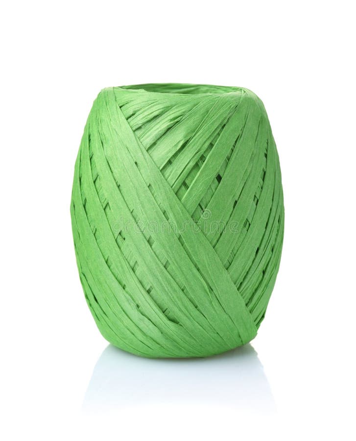 Skein of Green Raffia Paper Ribbon Stock Photo - Image of fiber, cord ...