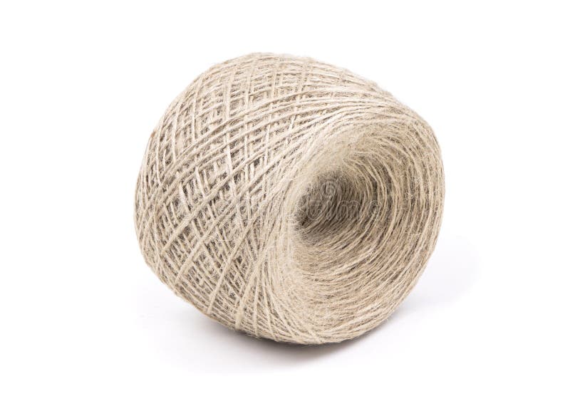 Skein of Jute Twine Isolated on a White Backgound. Packthread Isolated ...