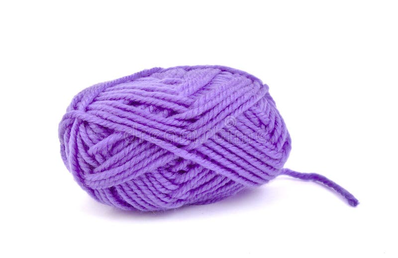 Purple Wool Yarn on Metal Needles Stock Photo - Image of wool ...