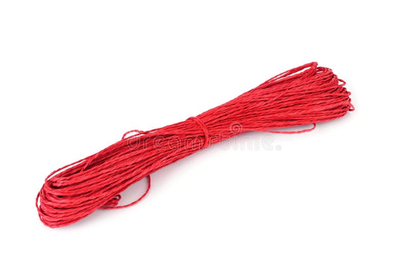 Skein of Red String on a White Background Stock Photo - Image of ...