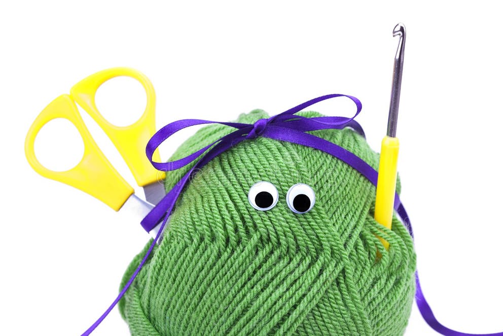 Skein of wool with eyes stock photo. Image of craft, hook - 18142942