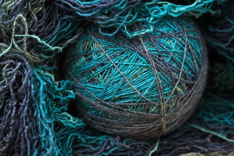 Skein of Wool Yarn Section Dyeing. Close-up Stock Photo - Image of ...