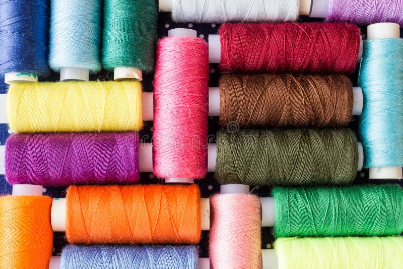 Set of Multicolored Threads for Cutting, Sewing. Stock Photo - Image of ...