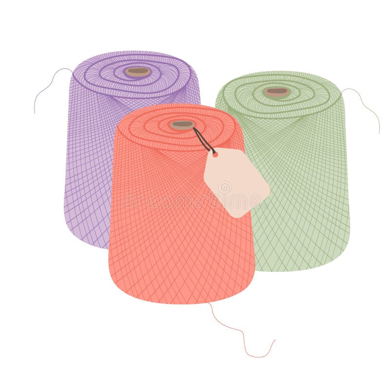 Skeins of Wool Threads. Yarn for Knitting Stock Vector - Illustration ...