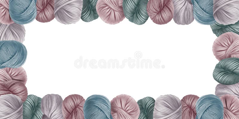 Skeins of Yarn for Knitting in a Rectangular Frame Composition ...
