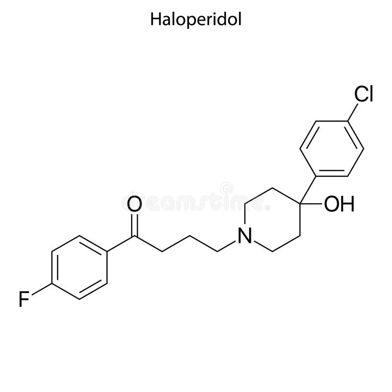 Haloperidol Molecule, is Antipsychotic Medication. Skeletal Chemical ...