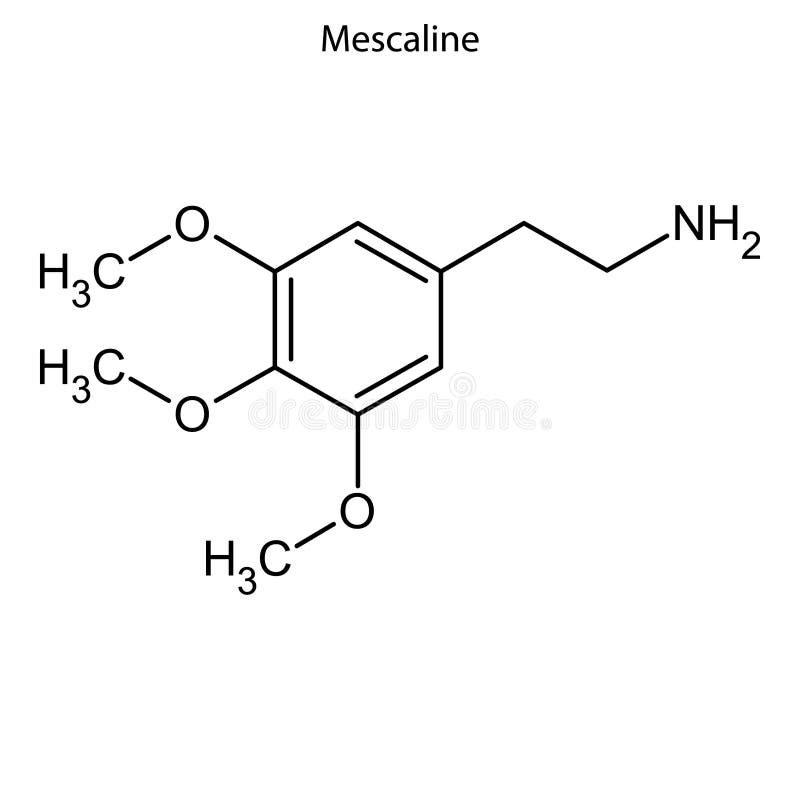 Mescaline formula stock vector. Illustration of chemical - 23524793