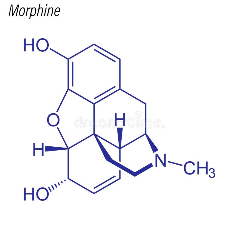 Vector Skeletal Formula of Morphine. Drug Chemical Molecule Stock ...