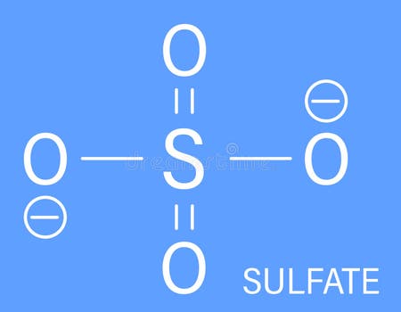 Skeletal Formula of Sulfate Anion Molecule, Chemical Structure. Stock ...