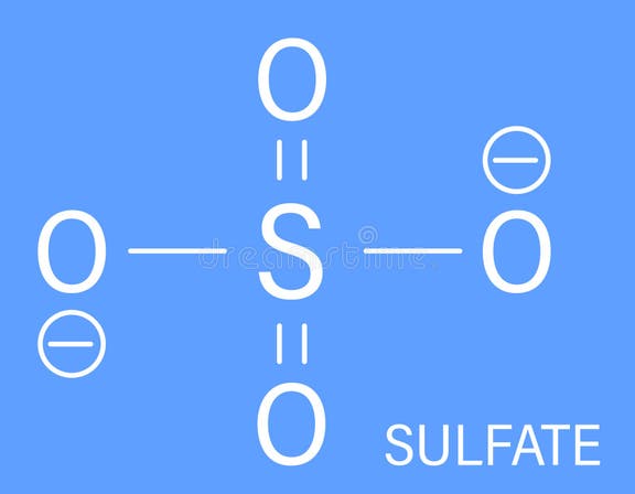 Skeletal Formula of Sulfate Anion Molecule, Chemical Structure. Stock ...