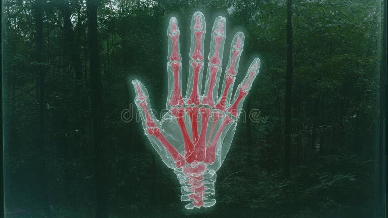 A Skeletal Hand in a Forest. Stock Illustration - Illustration of ...