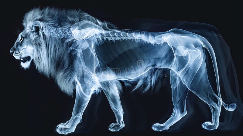 Skeletal Majesty: the Lion’s Inner Strength Revealed Stock Photo ...