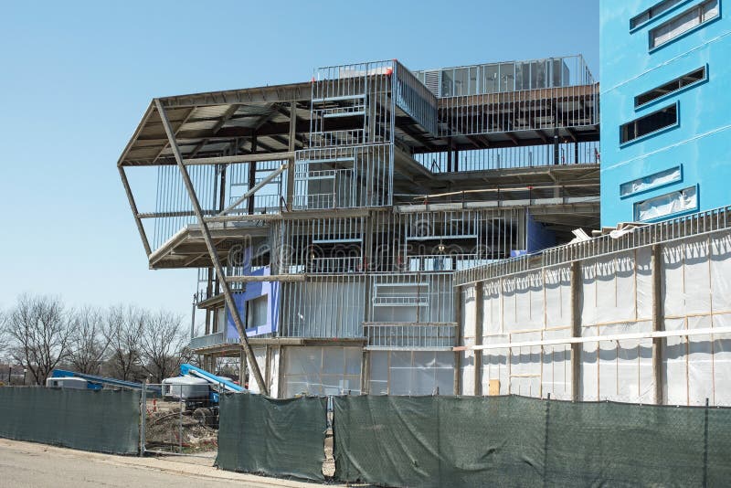 Skeletal Overhang of New Building Construction Stock Image - Image of ...