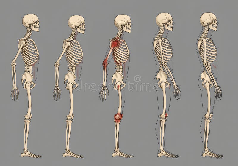 Skeletal Postural Variations Diagram Stock Illustration - Illustration ...