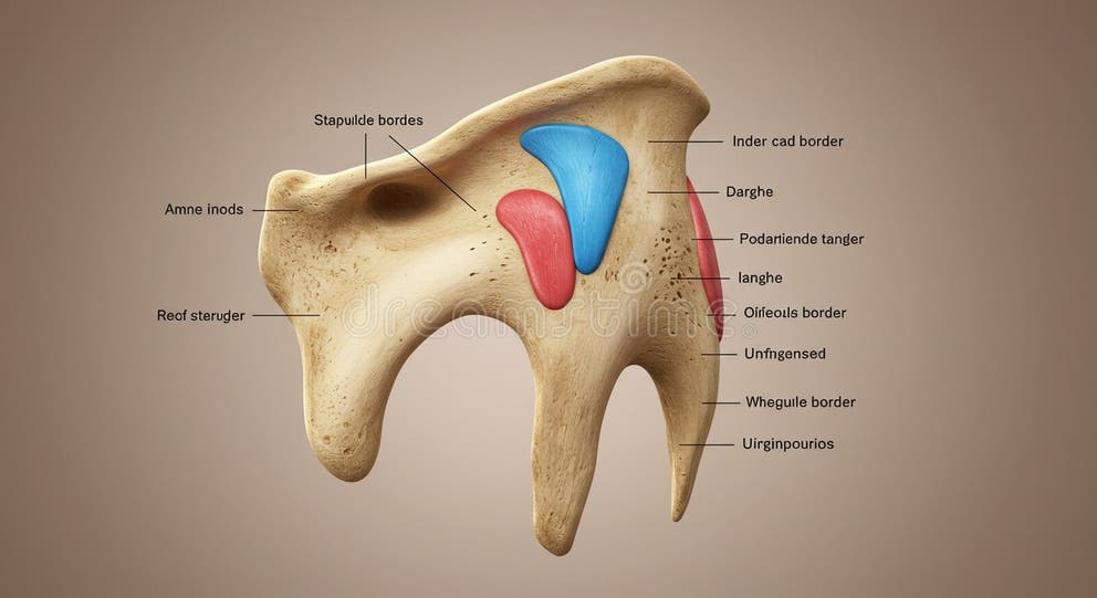 A Skeletal Structure with Irregular Shapes and Markings Labeled in an ...
