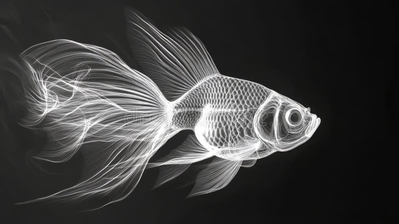 The Skeletal Structures and Internal Anatomy of a Goldfish are Visible ...