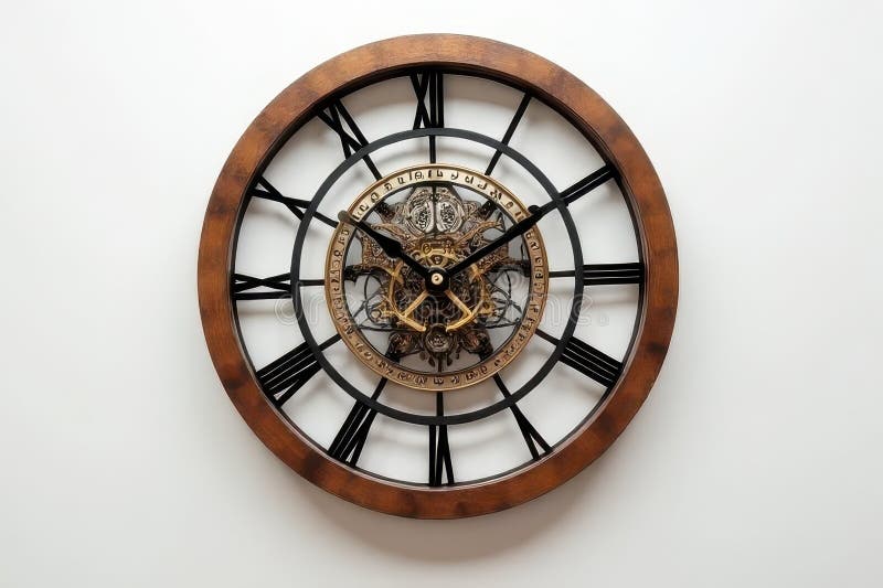 Skeletal Wall Timepiece stock illustration. Illustration of clock ...