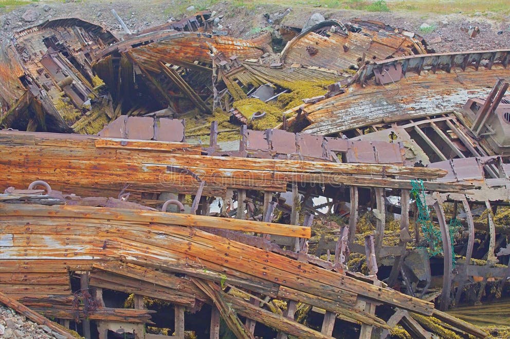 Skeleton of an Ancient Ship after Crash Stock Photo - Image of rust ...