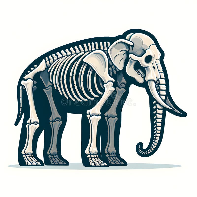 Skeleton Animal Elephant Illustration Stock Illustration - Illustration ...