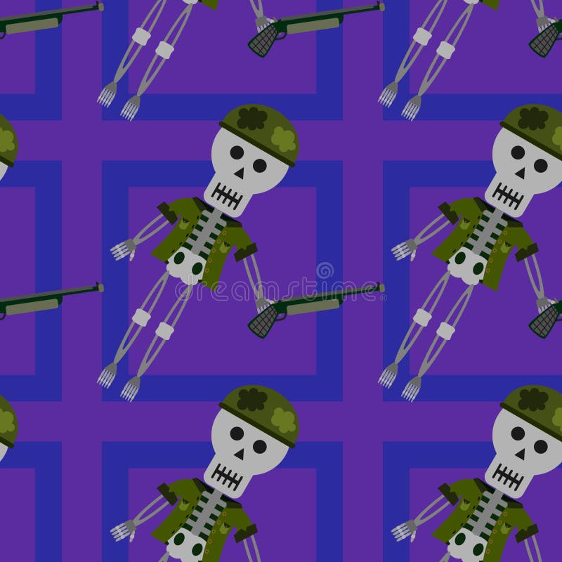 Skeleton Army Seamless Background Design Stock Illustration ...