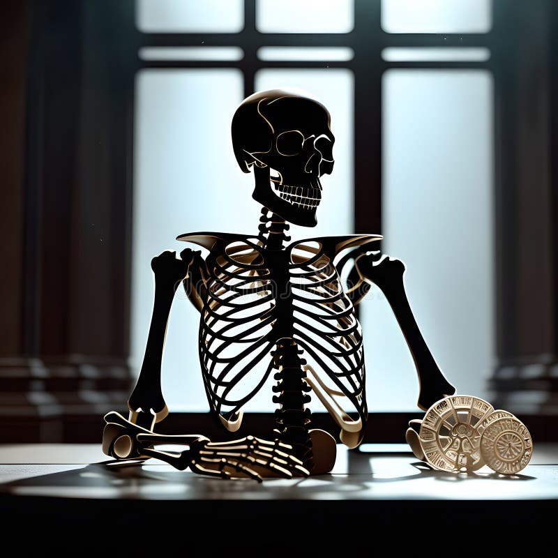 Horror Skeleton, AI-generatet Stock Illustration - Illustration of ...