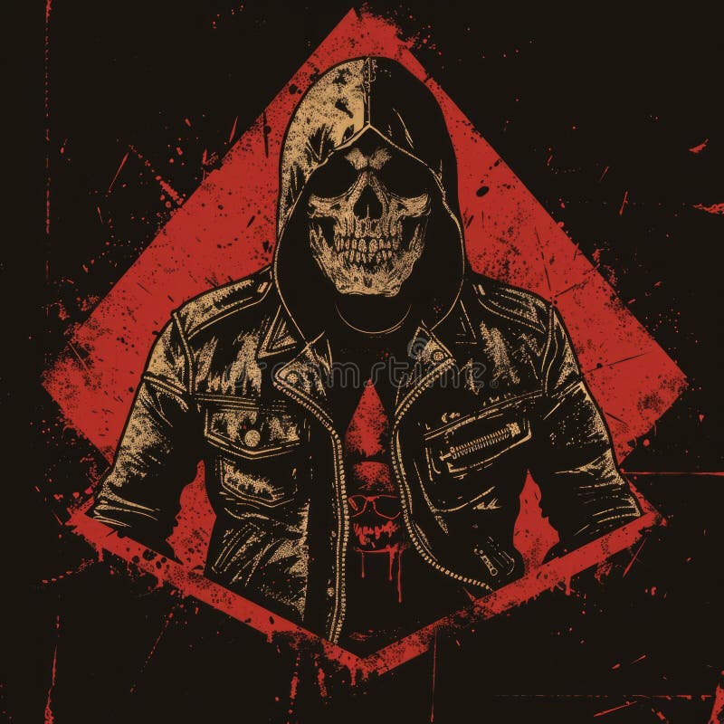 Skeleton Biker, Motorcycle Club Logo Stock Photo - Image of grunge ...