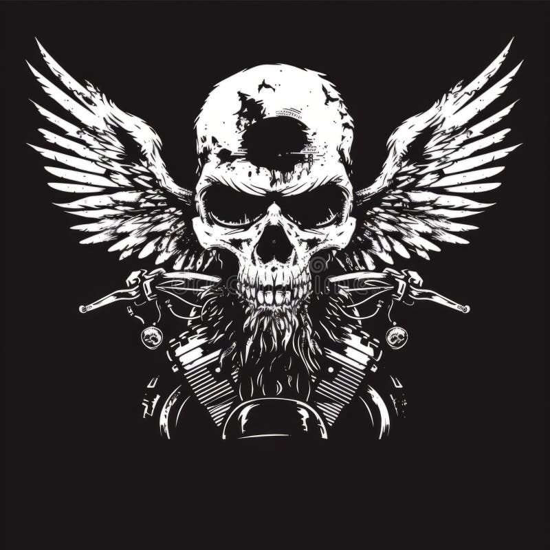 Skeleton Biker, Motorcycle Club Logo Stock Illustration - Illustration ...