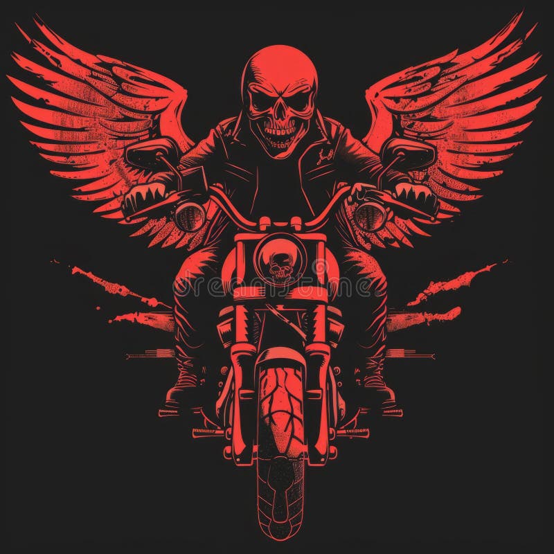 Skeleton Biker, Motorcycle Club Logo Stock Illustration - Illustration ...
