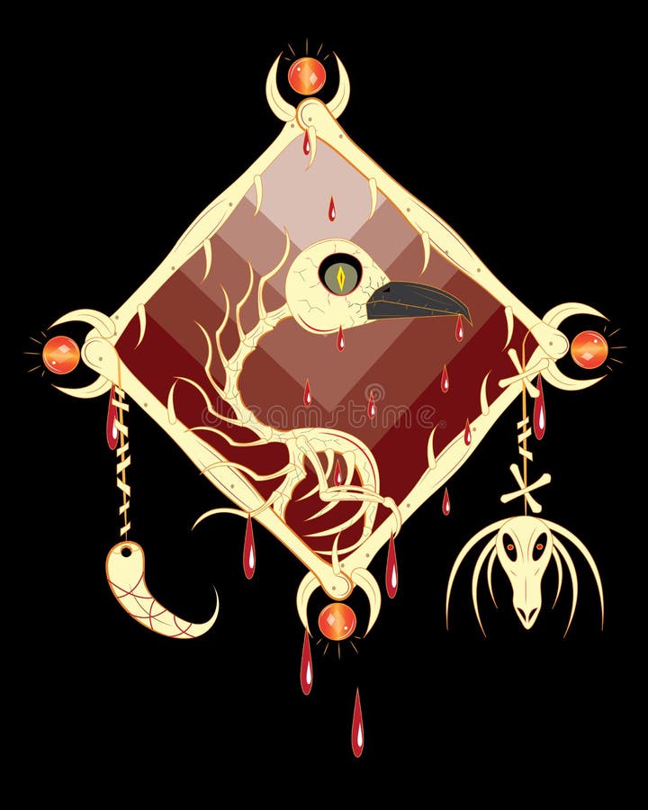 Skeleton of a Bird in a Frame Stock Vector - Illustration of frame ...