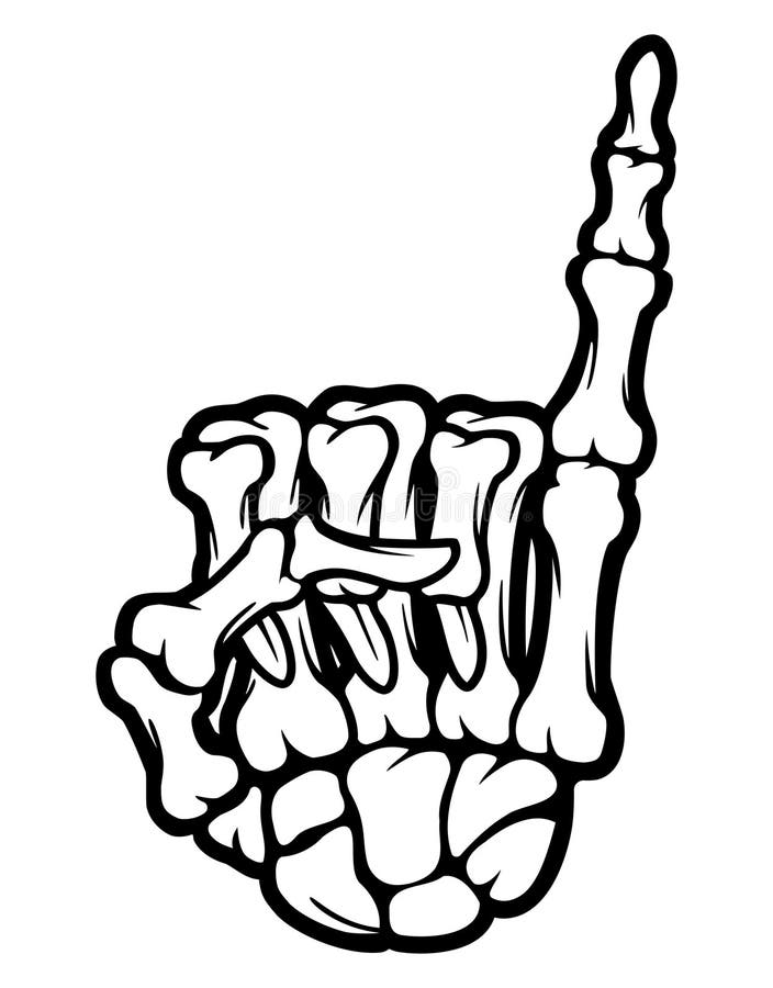 Skeleton Bone Hand Thumbs Up Little Finger Sign Stock Vector ...