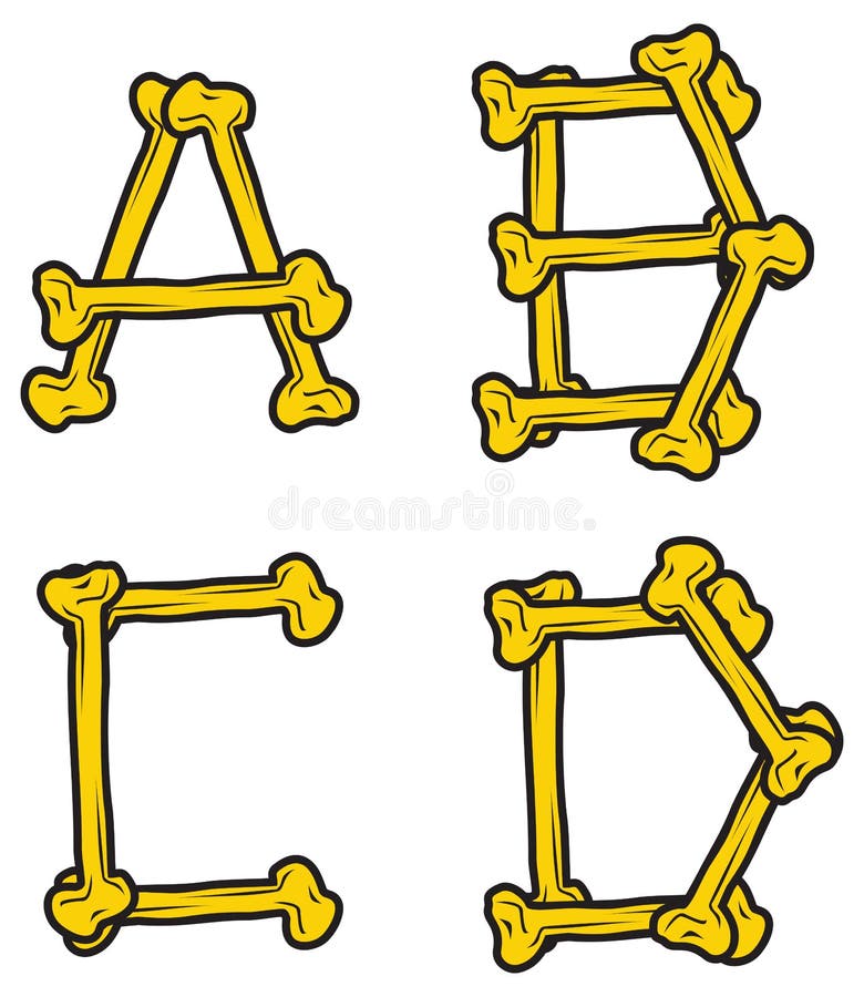 Bones and alphabet stock vector. Illustration of number - 45123847