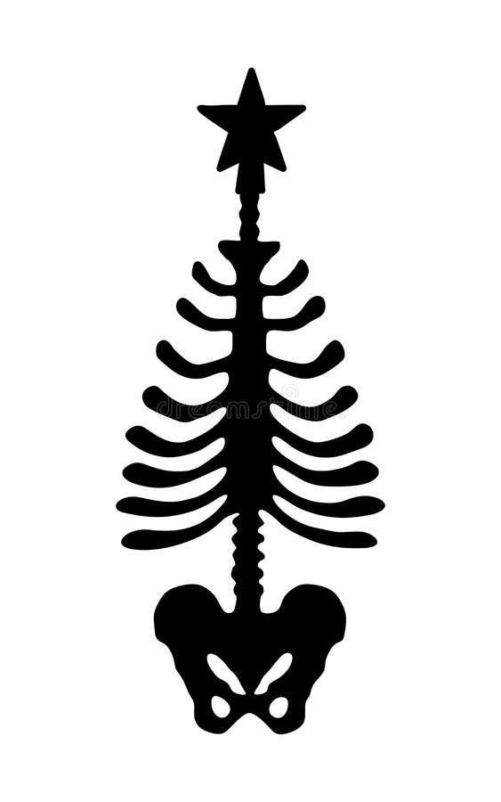 Skeleton Bones Christmas Tree Stock Vector - Illustration of bones ...
