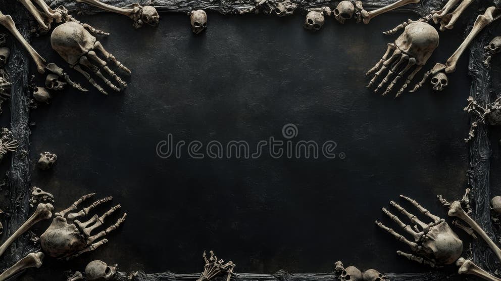 Skeleton Bones Frame a Bone-chilling Frame with Small. Stock Image ...