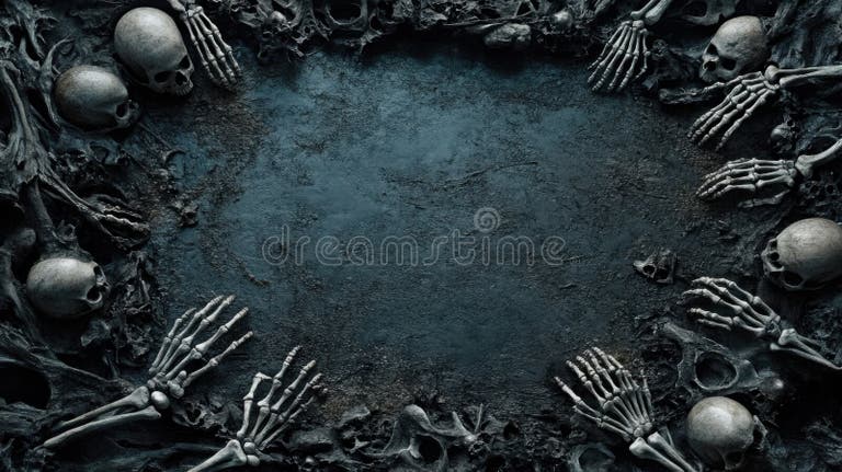 Skeleton Bones Frame a Bone-chilling Frame with Small. Stock Photo ...