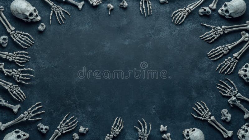 Skeleton Bones Frame a Bone-chilling Frame with Small. Stock Image ...