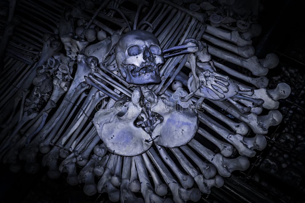 Skeleton Bones and Skull Interior Decorated Wall Hell Editorial Photo ...