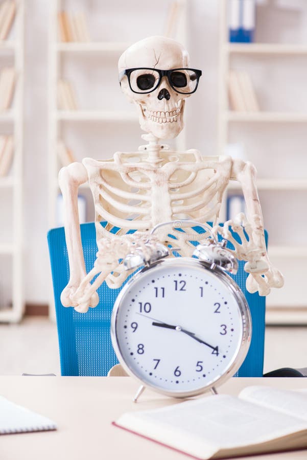 The Skeleton Businessman Working in the Office Stock Image - Image of ...