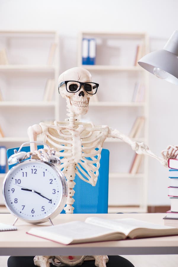 The Skeleton Businessman Working in the Office Stock Image - Image of ...