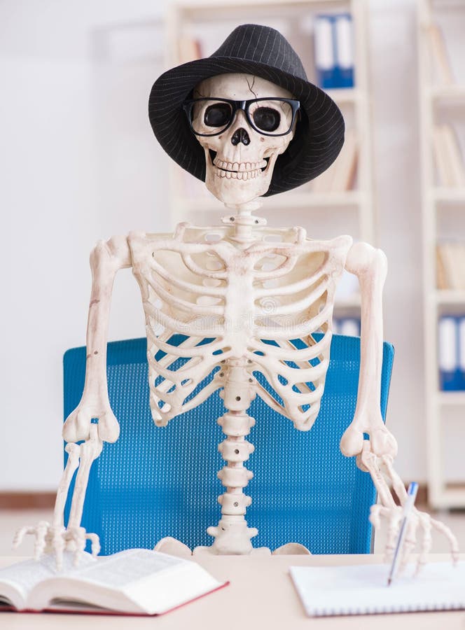 Skeleton Businessman Working in the Office Stock Image - Image of ...