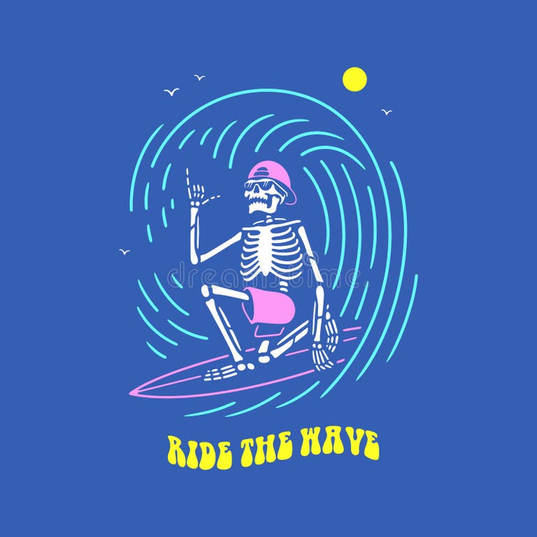 Surfer Skeleton Shaka Stock Illustrations – 65 Surfer Skeleton Shaka ...